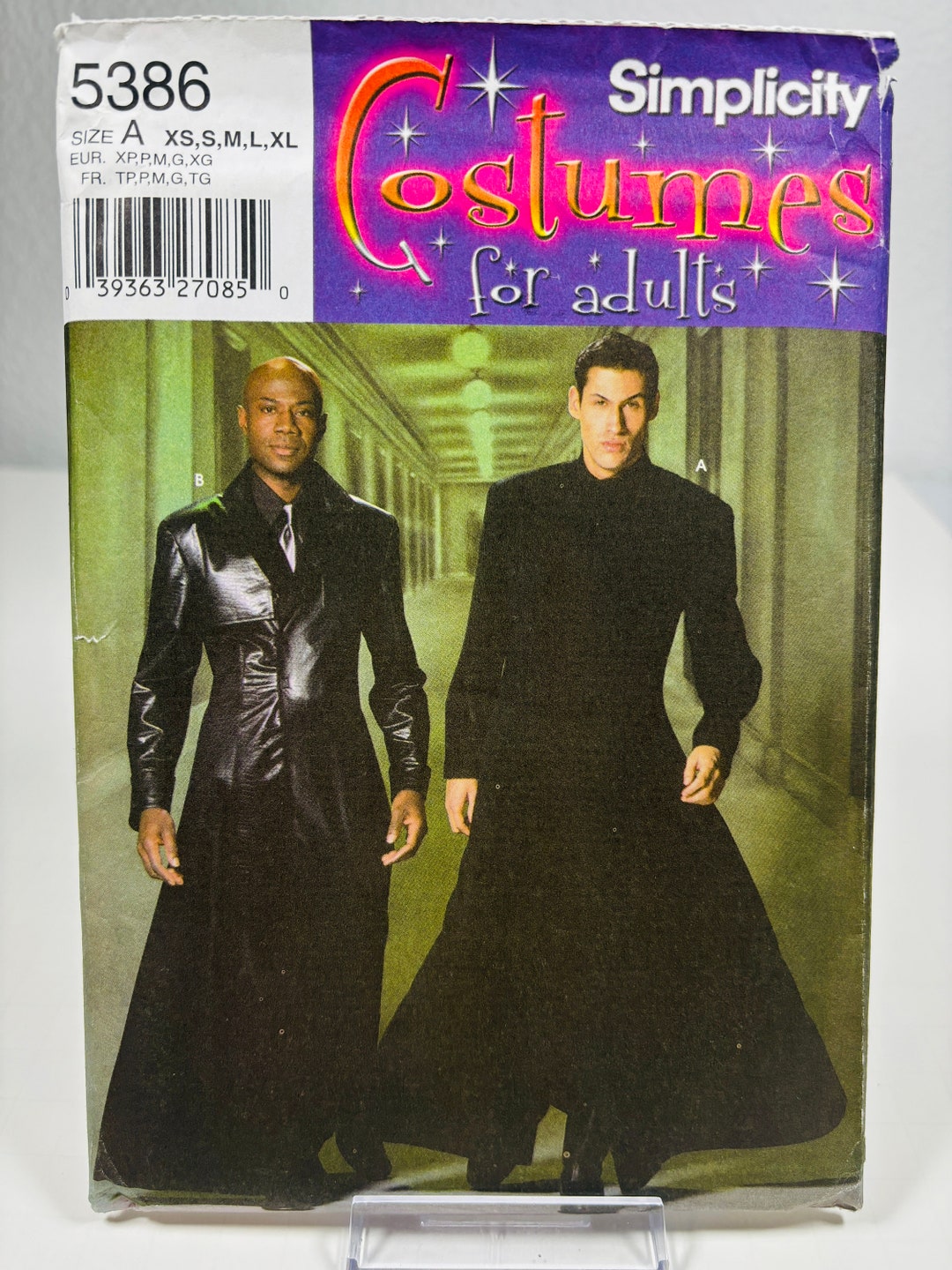 Simplicity 5386 Uncut FF Men's Sizes XS XL Matrix Neo Morpheus Duster ...