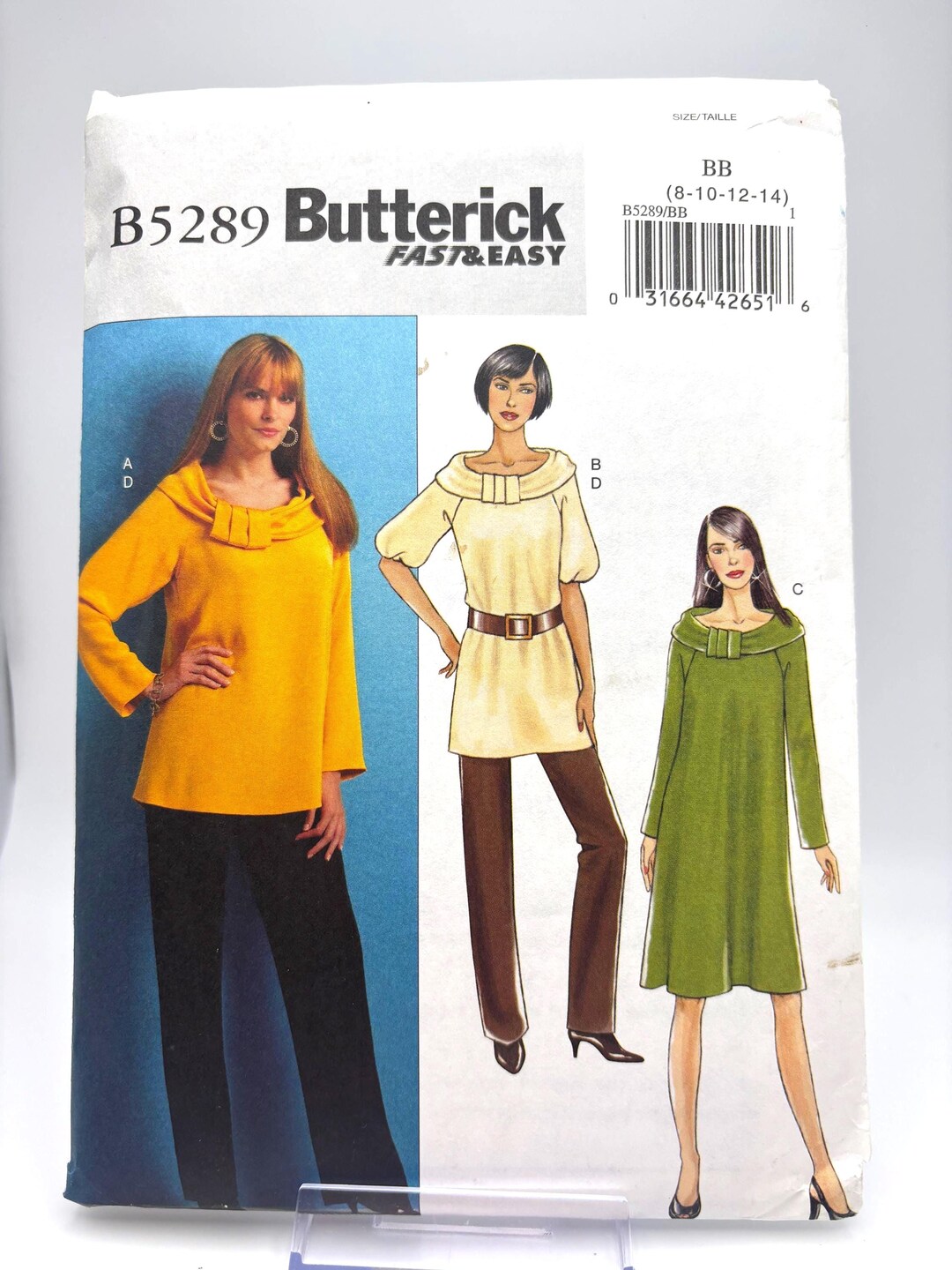 Butterick B5289 Sewing Pattern: Misses' Tunic, Dress & Pants (sizes 8 ...