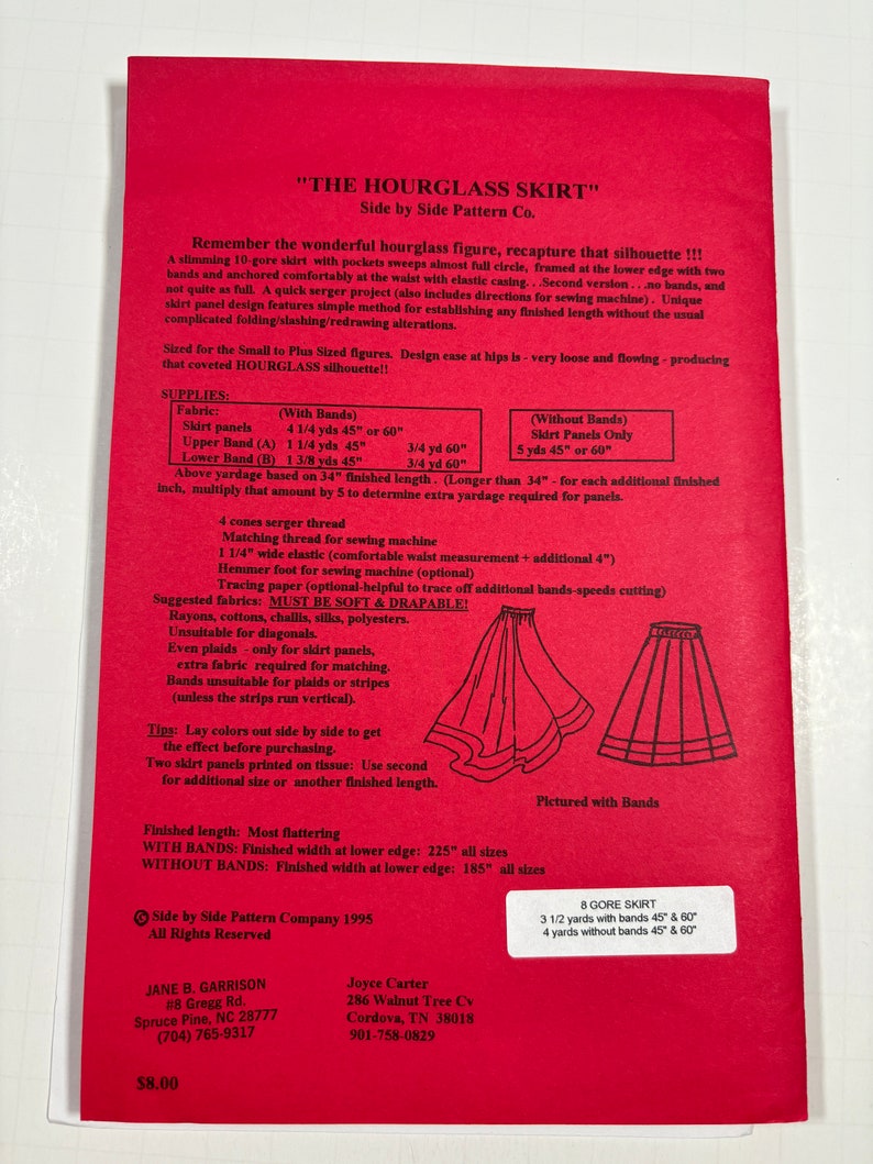 The Hourglass Skirt Side by Side Pattern Co., Full Paper Pattern ...