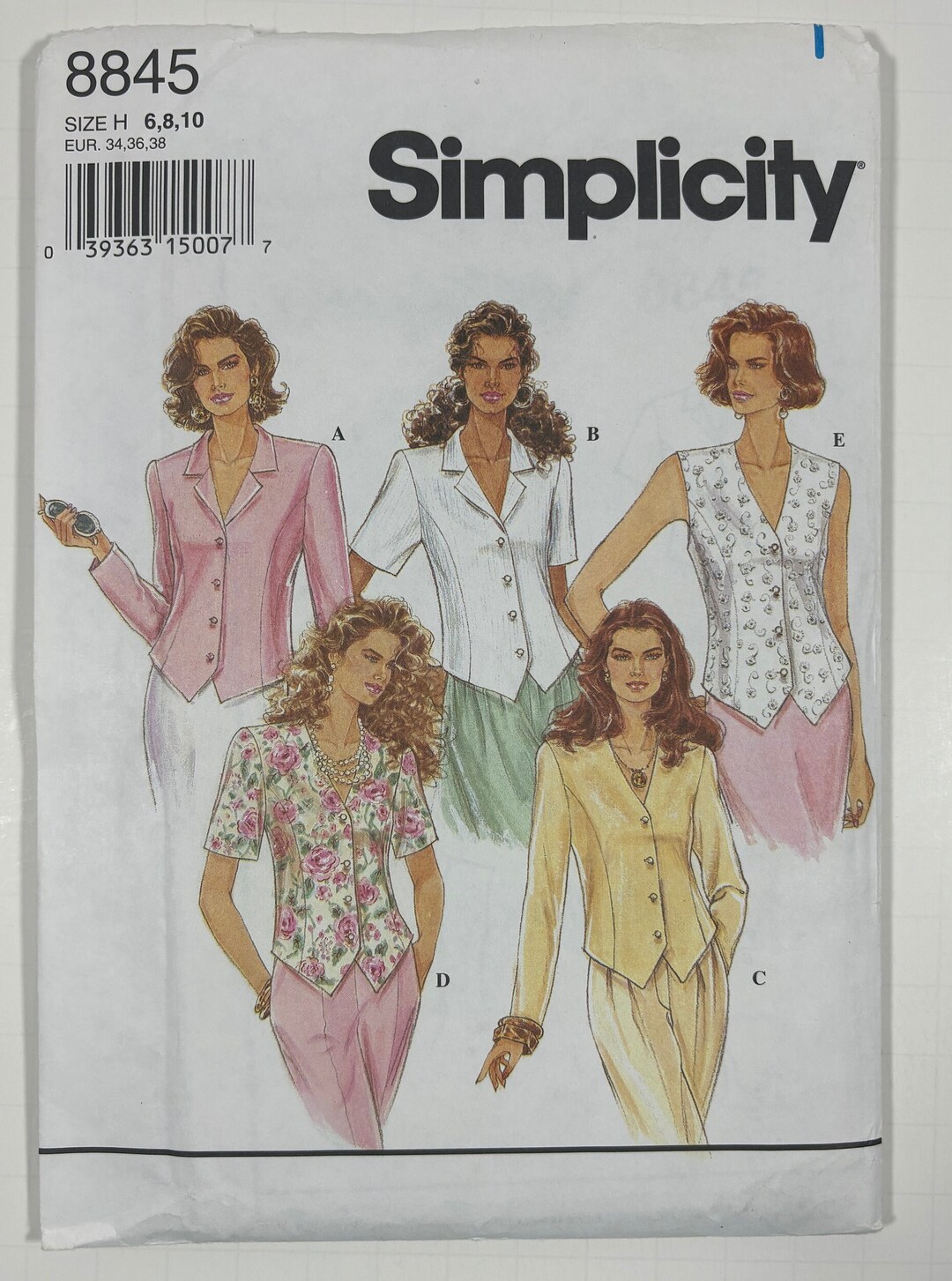 Simplicity 8845 Uncut FF Misses Sizes 6,8,10 Semi-fitted Princess Seam ...