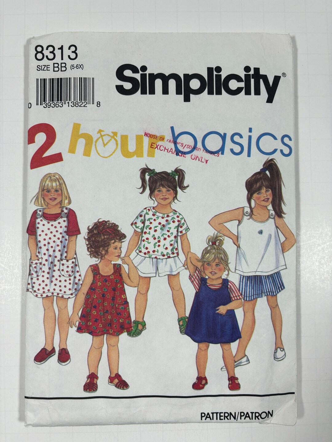 Simplicity 8313 Uncut and Factory Folded Child Sizes 5 - 6X T Shirt and ...