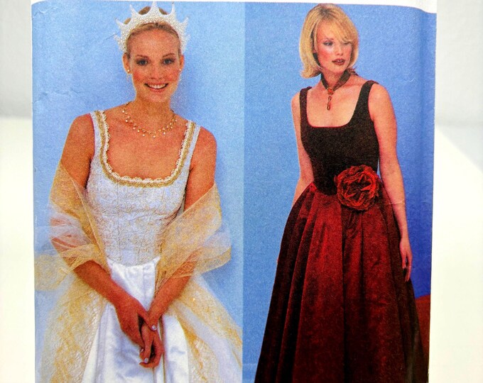 Uncut Ball Gown Sewing Pattern: Basque Waist, Back Laces, Sizes 6-16 - Etsy