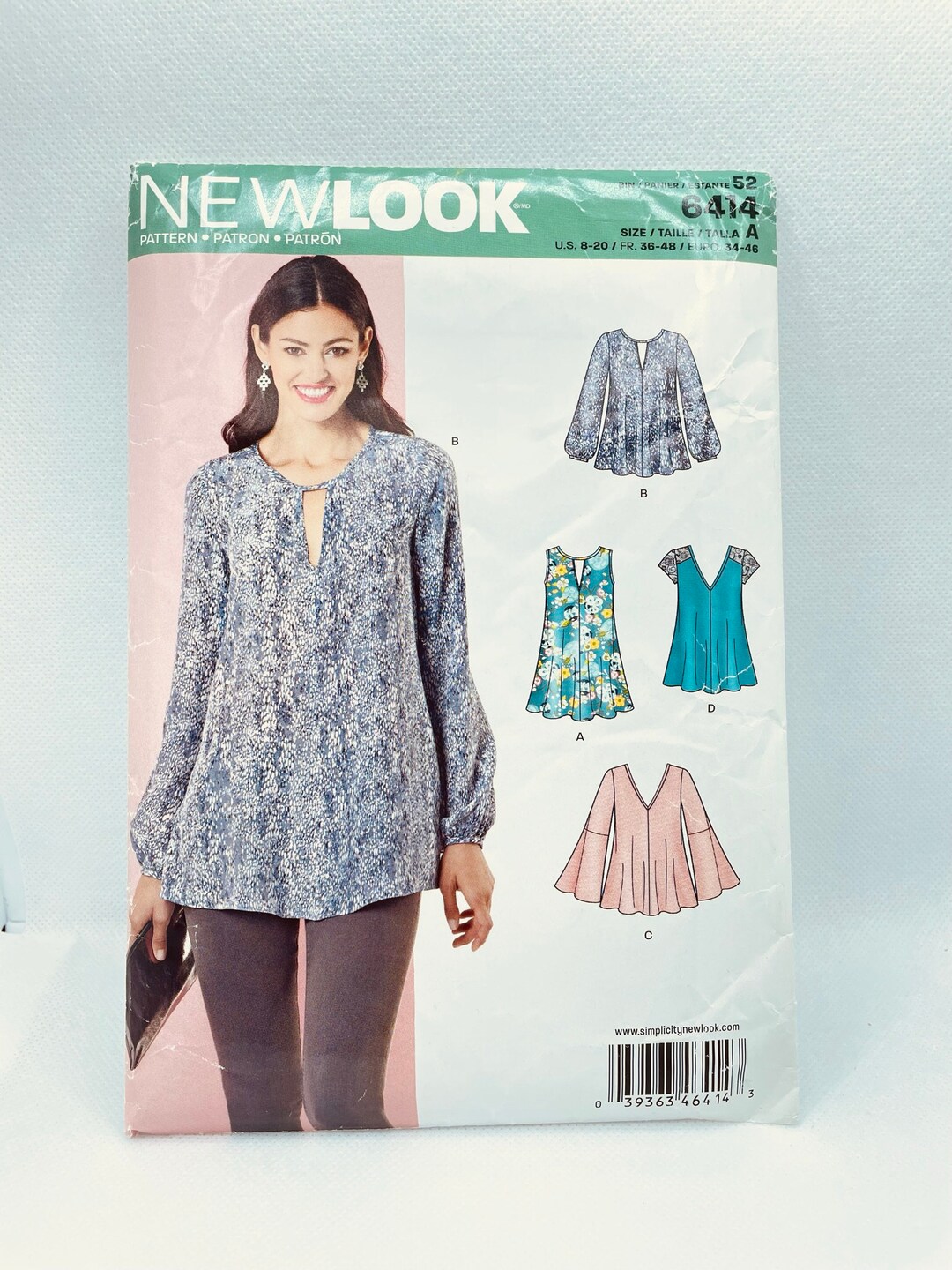 New Look 6414 Uncut FF Sizes 8 20 Misses Loose Fitting Tunic With ...