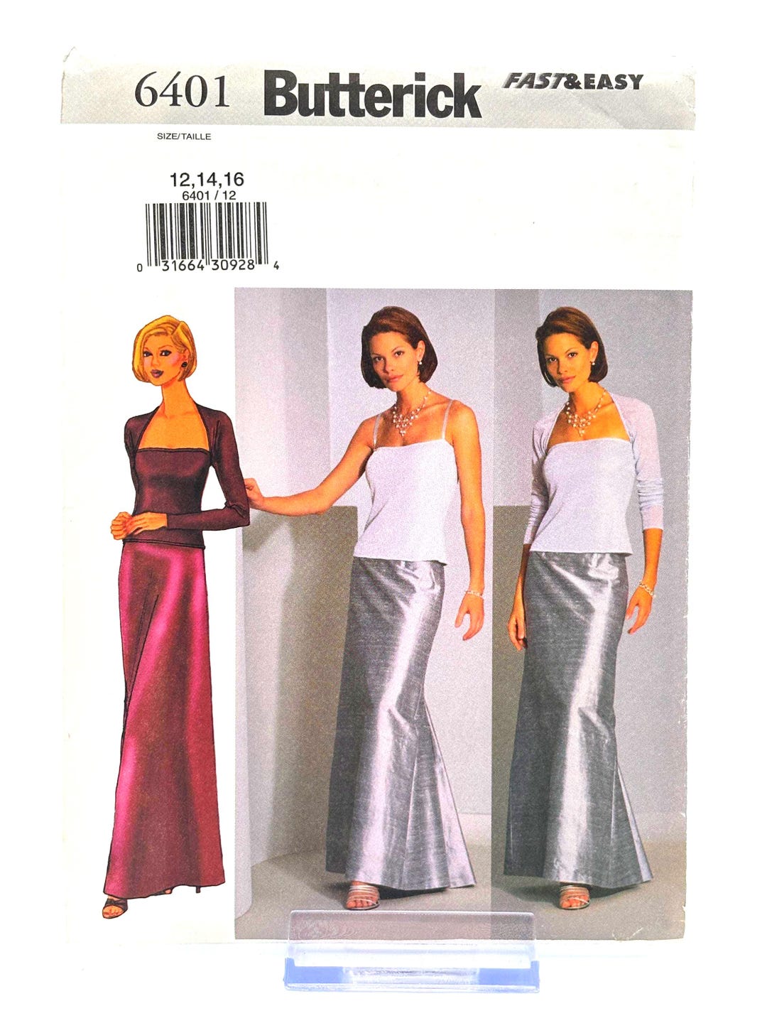 Butterick 6401 Sewing Pattern: Misses Evening Wear, A-line Skirt (sizes ...