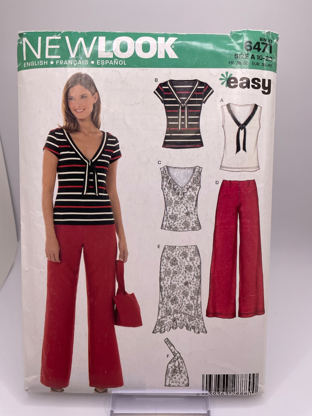 New Look 6471 Uncut FF Misses Sizes 10 - 22 Nautical Style Stretch Knit ...