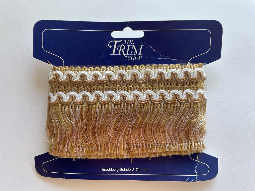 4 Feet of 2" Gold Fringe Trim With Gimp Braid Length Hirschberg Schutz ...