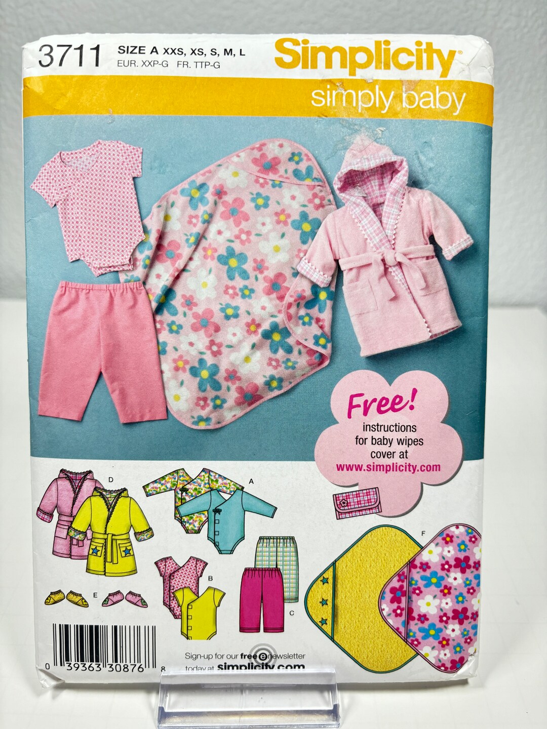 Simplicity 3711 Uncut FF Baby Sizes XXS L Baby Layette Body Suit, Pants ...