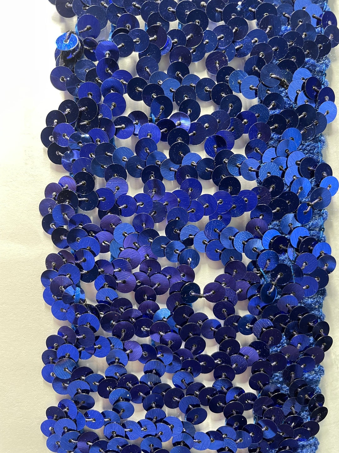 3 Sequin Lace Trim With Scalloped Edge Non Stretch Royal Blue sold by ...