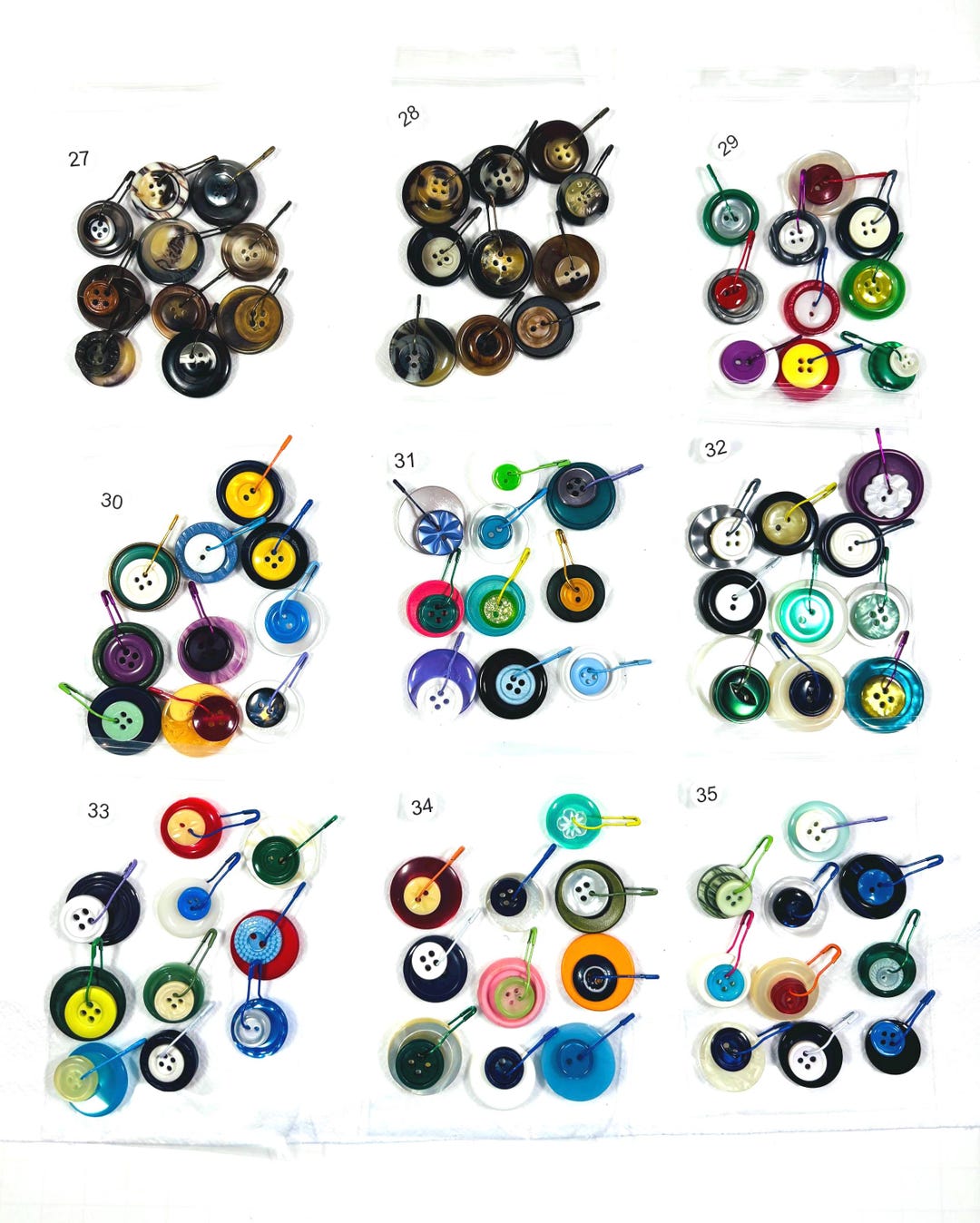 Button Bulb Pin Embellishments, 10 Colorful Bulb Charms in Each Lot for ...