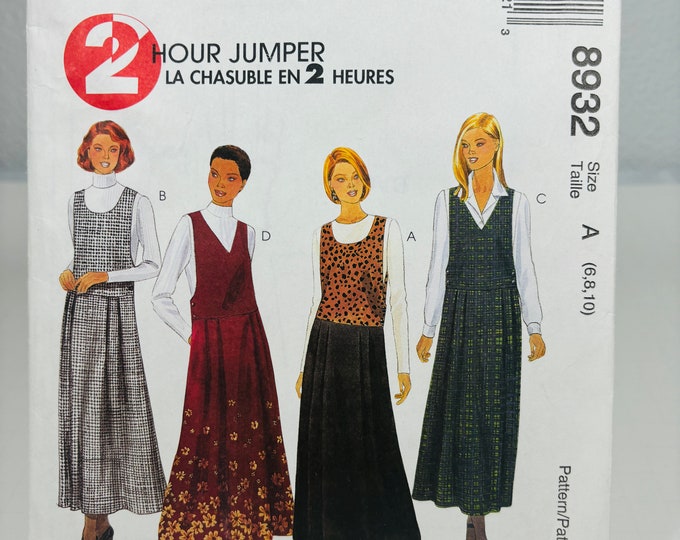 Mccall's 8932 Jumper Sewing Pattern: Misses Sizes 6-10 - Etsy