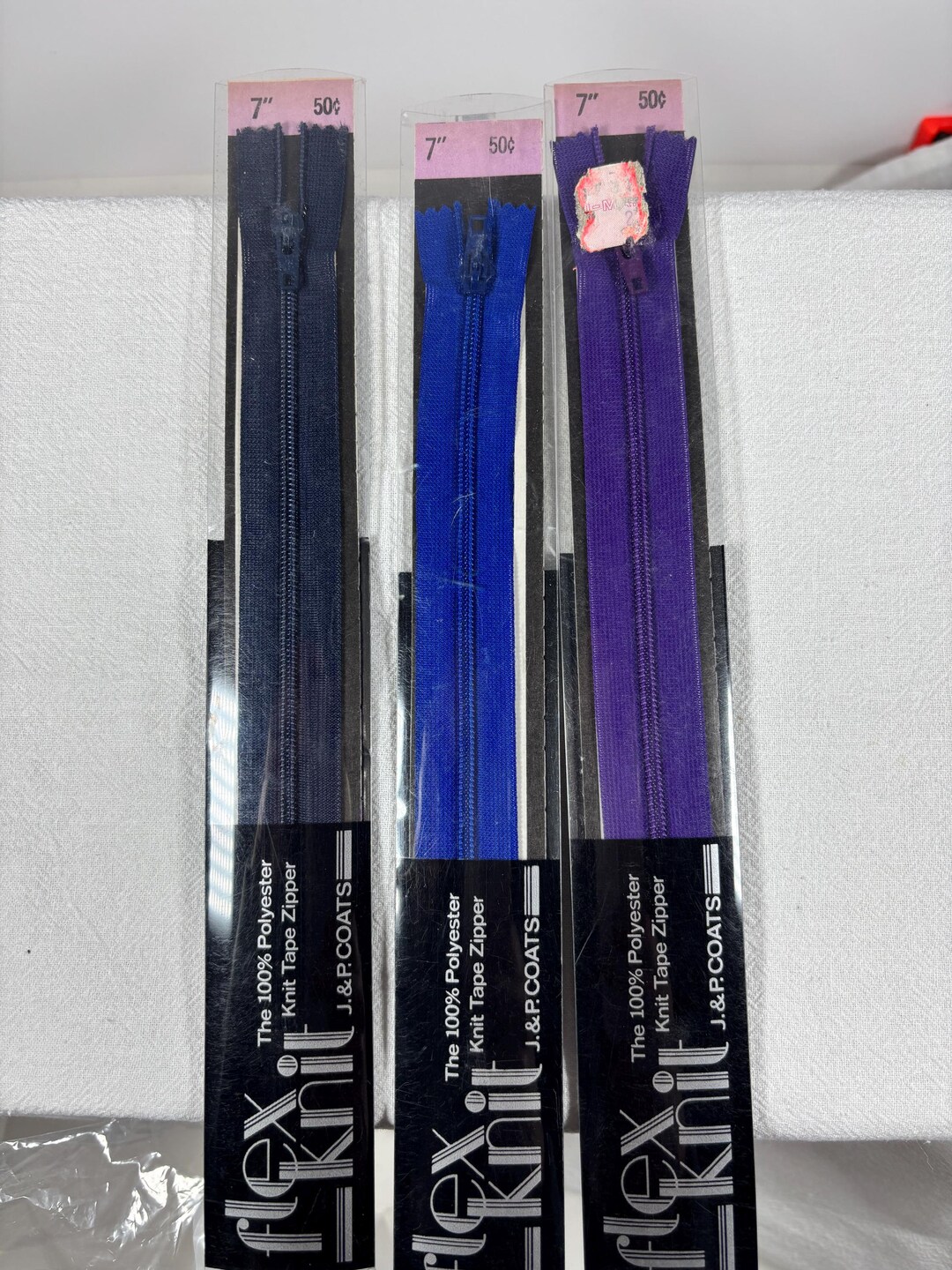 J & P Coats Flex Knit 7" Zipper 100% Polyester Various Colors New ...