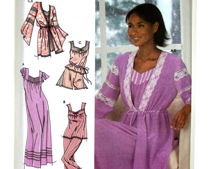 Simplicity 4792 Uncut FF Misses Size XS - M Nightgown, Pajamas and Robe ...
