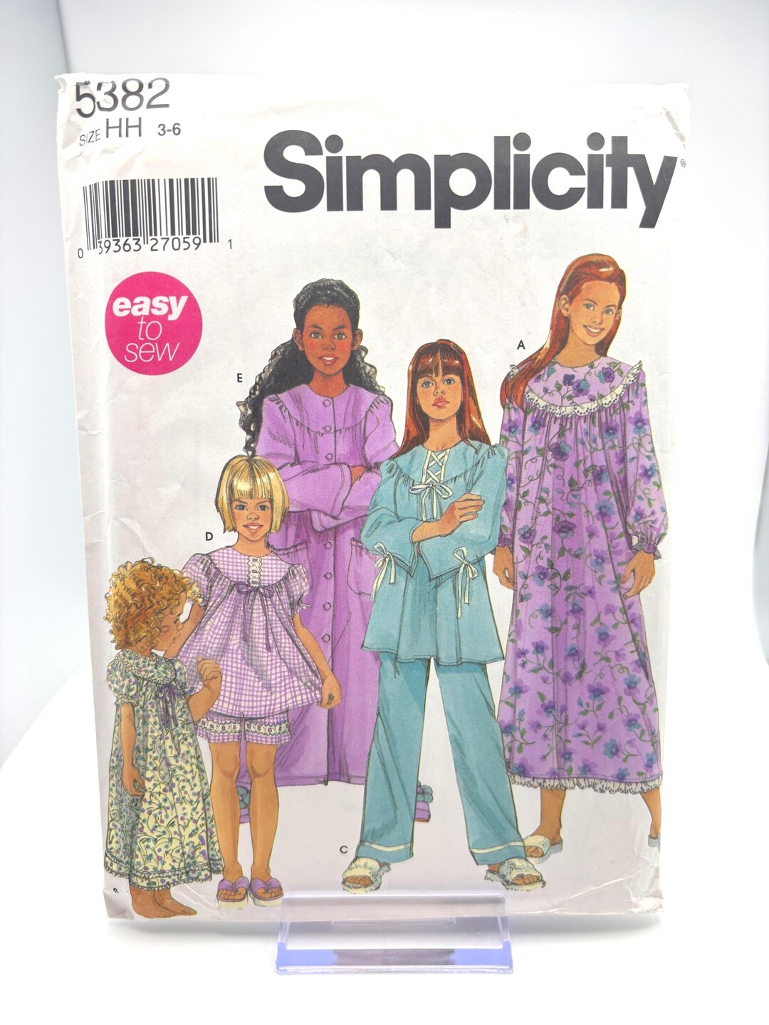 Simplicity 5382 Uncut FF Child's Sizes 3 - 6 Girls Nightgown, Robe ...