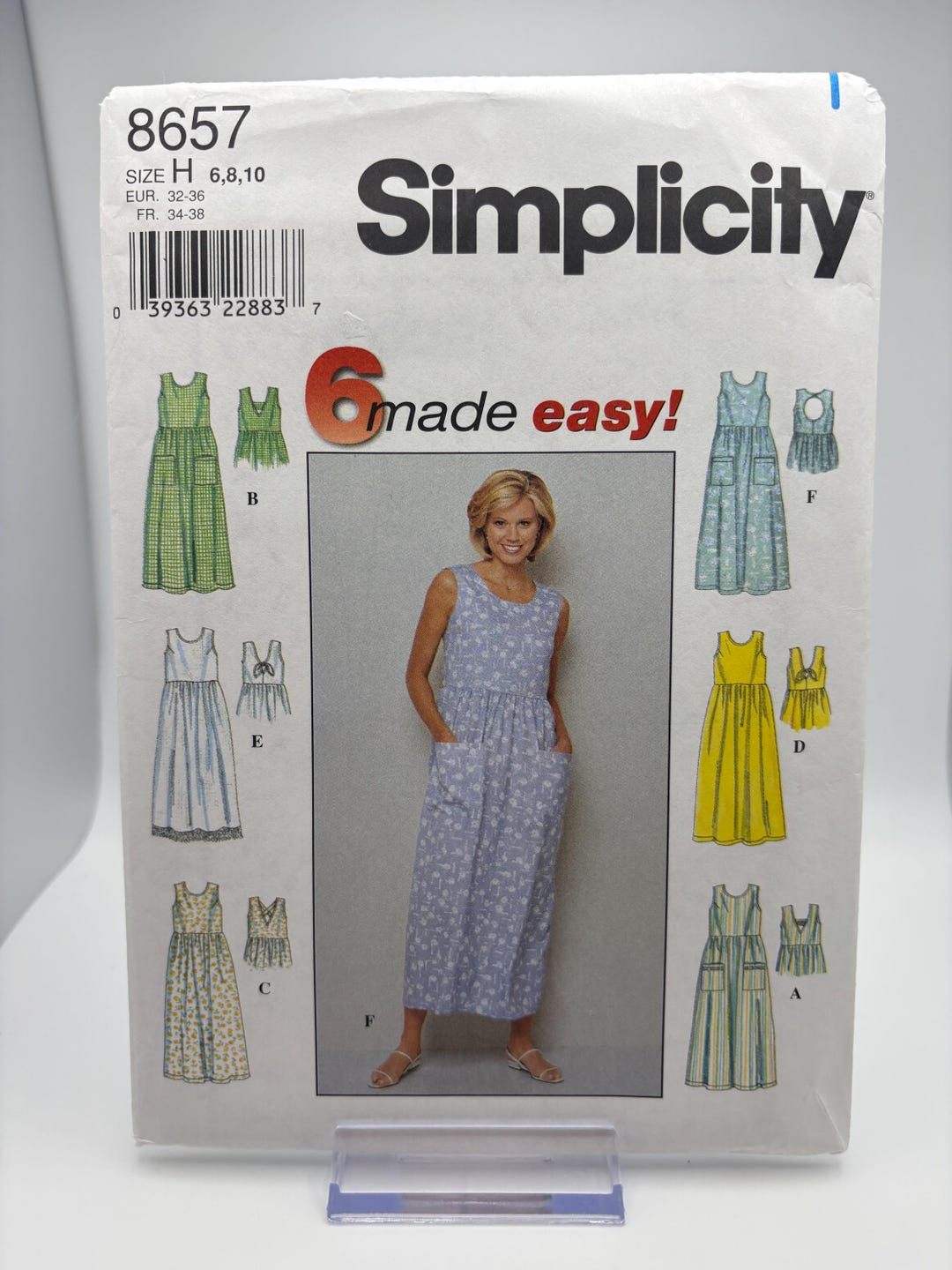 Simplicity 8657 Uncut FF Misses Sizes 6 - 10 Pullover Dress Raised ...