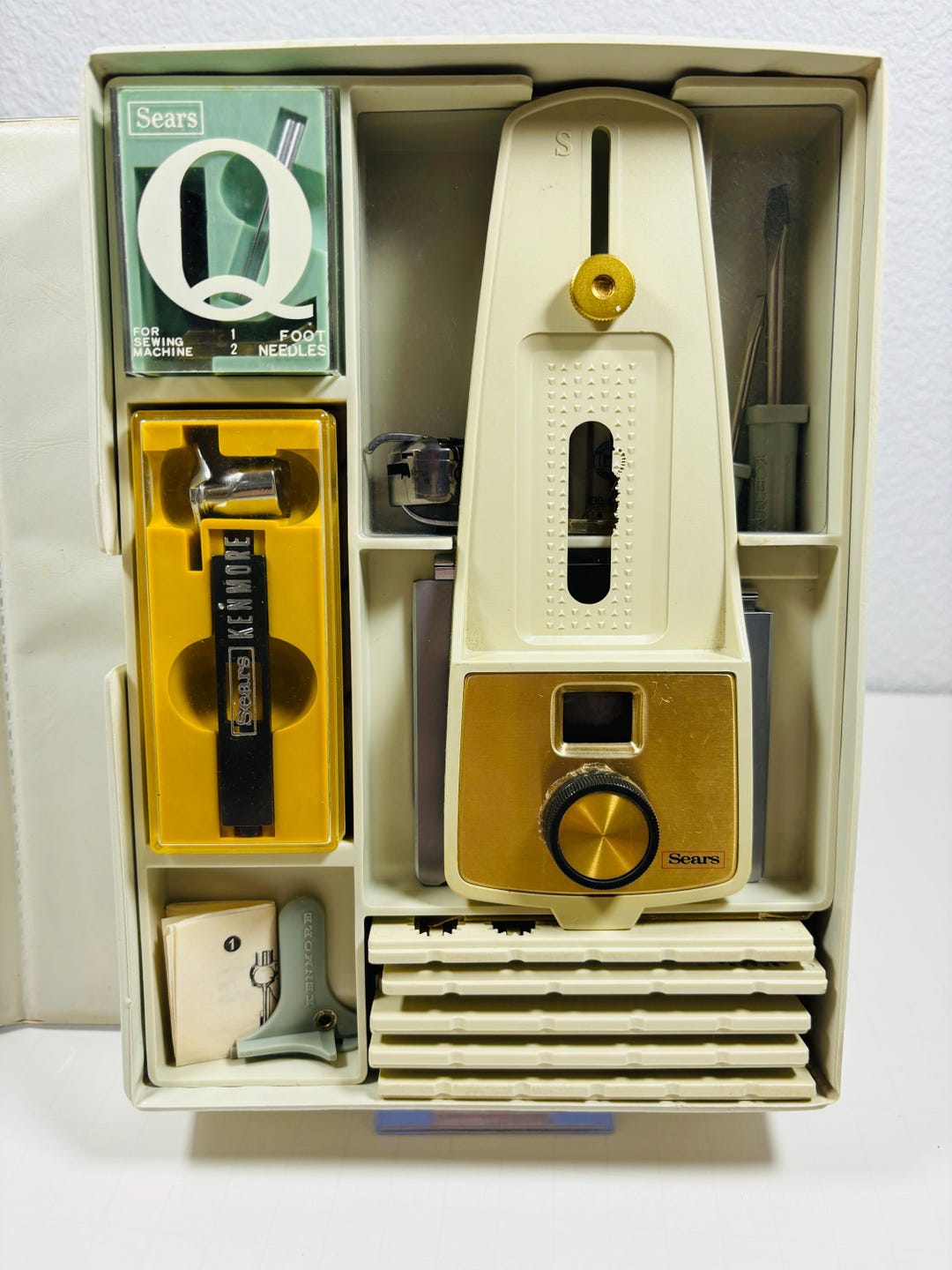 Kenmore Sewing Machine Accessories and Buttonholer Full Set Most 158 ...