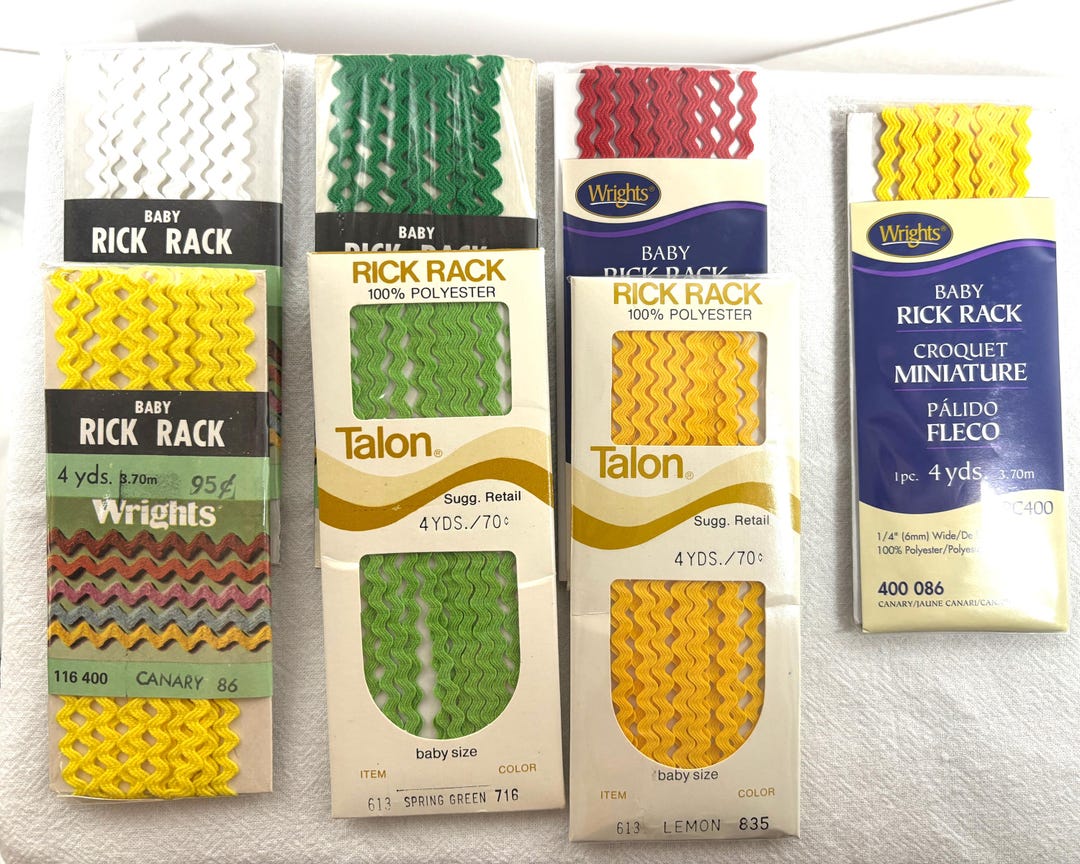 Baby Rick Rack 1/4" 4 Yards Each New - Discontinued Stock Wrights ...