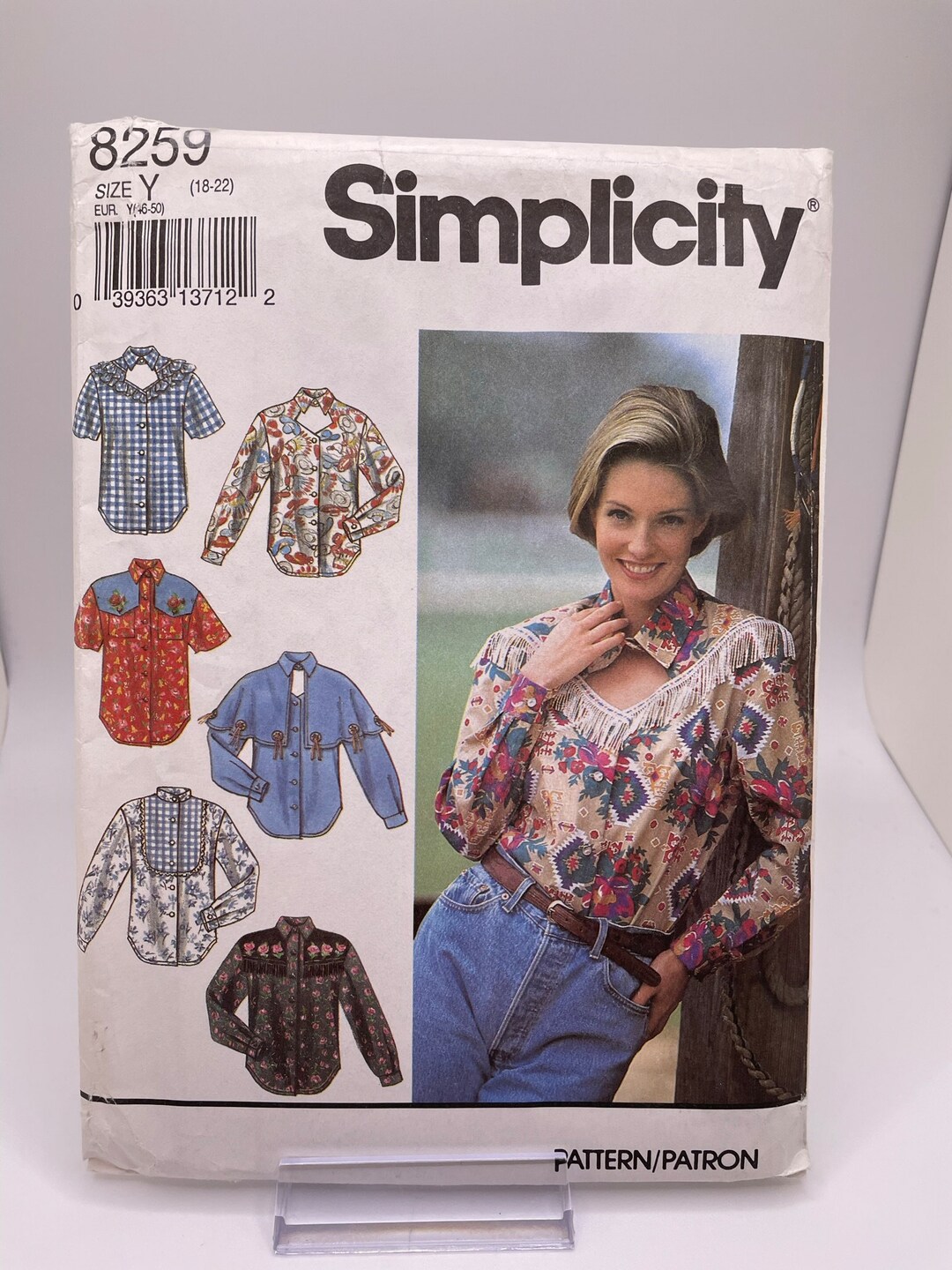 Simplicity 8259 Uncut FF Misses Sizes 18 22 Western Style Blouse With ...