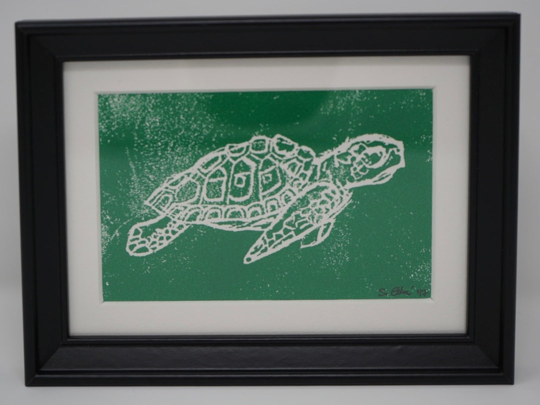 Framed Baby Sea Turtle Print - Etsy