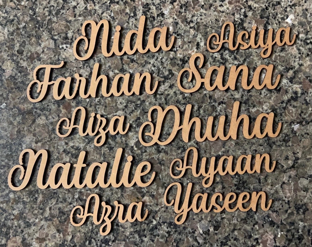2" Laser Cut Names - Wedding Place Cards - CARD BOARD Name Place Cards ...