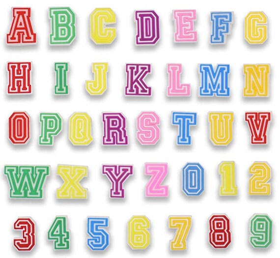 Colorful Block Alphabet and Number Croc Charms - Etsy