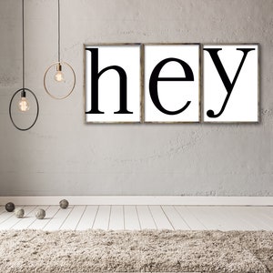 Poster: hey h e y 3er Set sw - Etsy.de