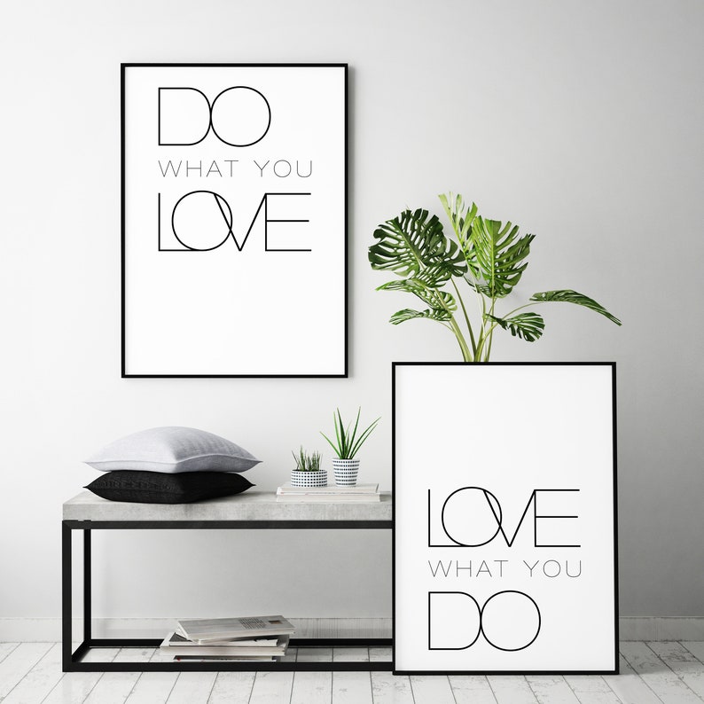 Poster-Set: do what you love love what you do sw | Etsy