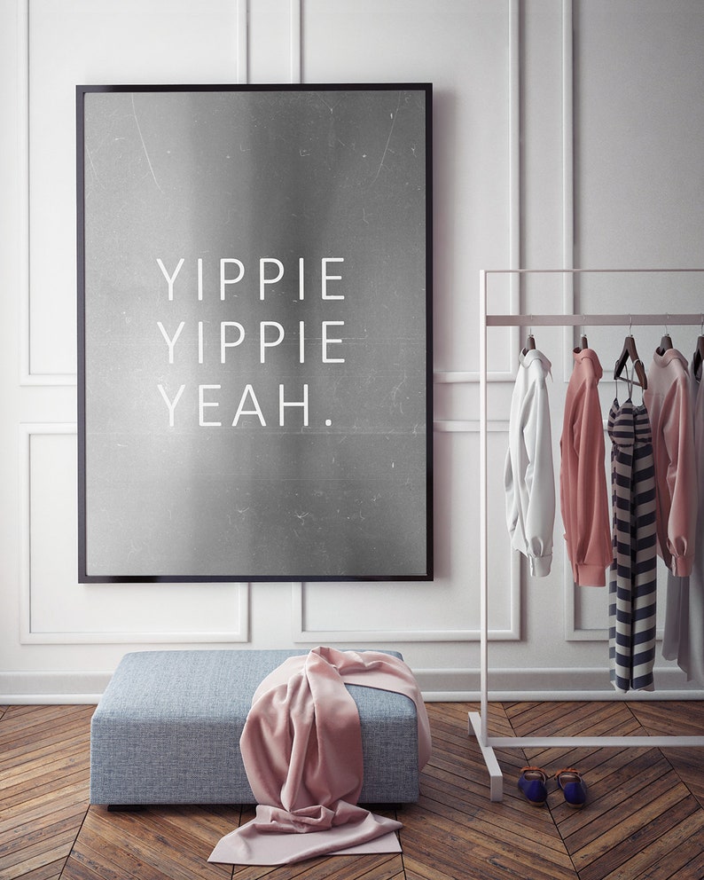 Poster: yippie yippie yeah grey - Etsy.de