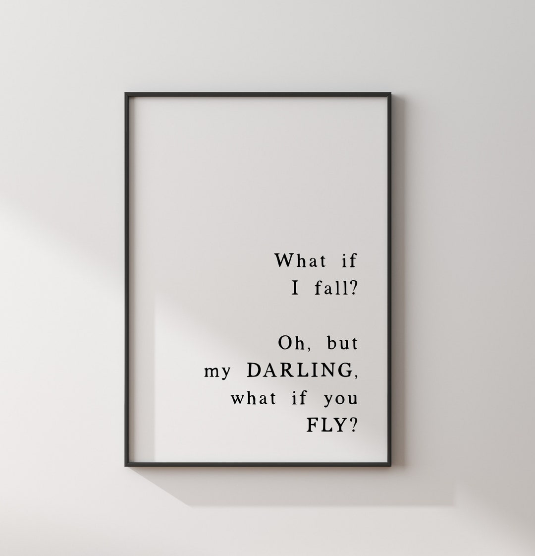 Poster what if I fall, sw - Etsy.de