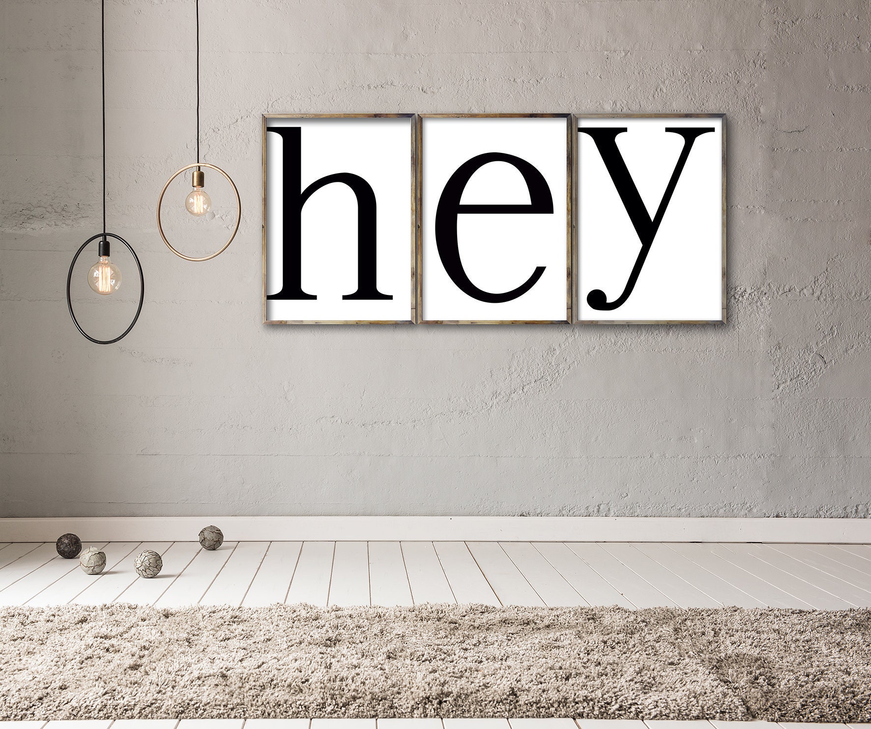Poster: hey h e y 3er Set sw | Etsy