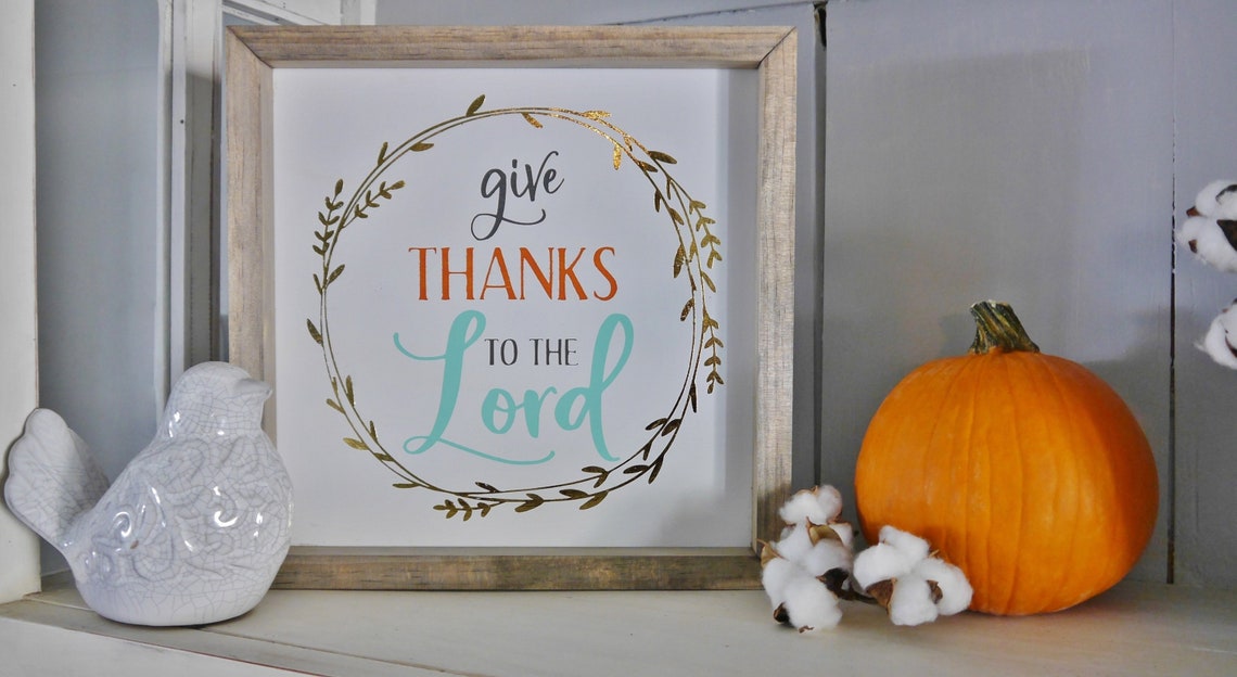Give Thanks to the Lord Wooden Sign | Christian Wall Art | Bible Verse ...