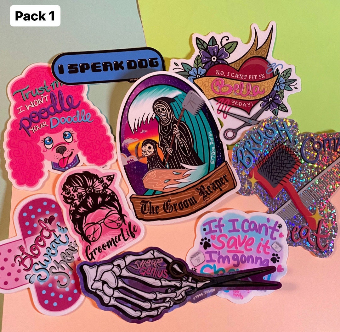 New! 2 Choices! Dog Groomer / Pet Stylist Stickers Best Sellers! Pack ...