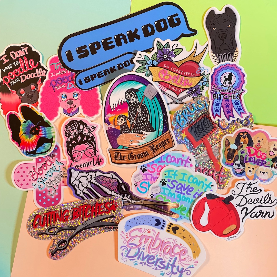 Giant Pack! 19 Extreme Dog Groomer / Pet Stylist Stickers Collector’s ...