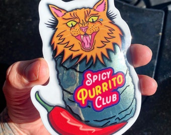 Spicy Cat Sticker - Etsy
