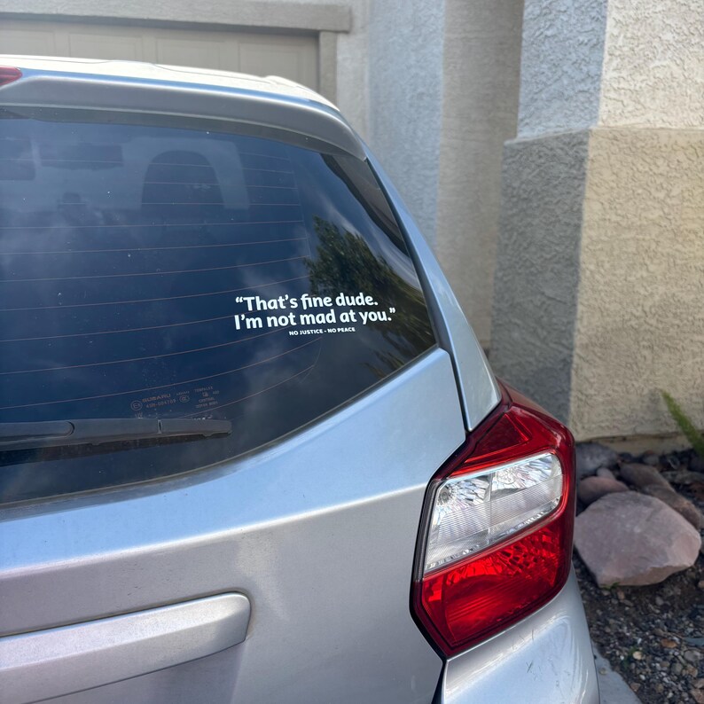 Thats Fine Dude I’m Not Mad at You White Vinyl Car Sticker Decal ...