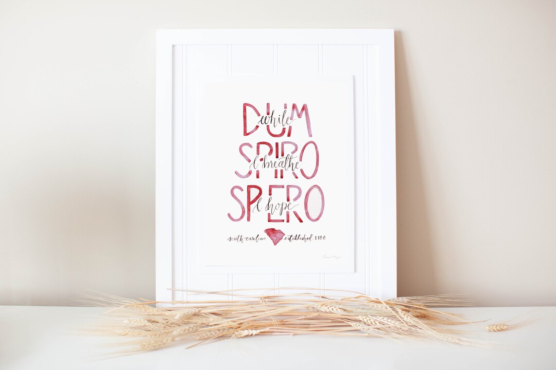 Printable South Carolina State Motto Art Print in South Carolina ...