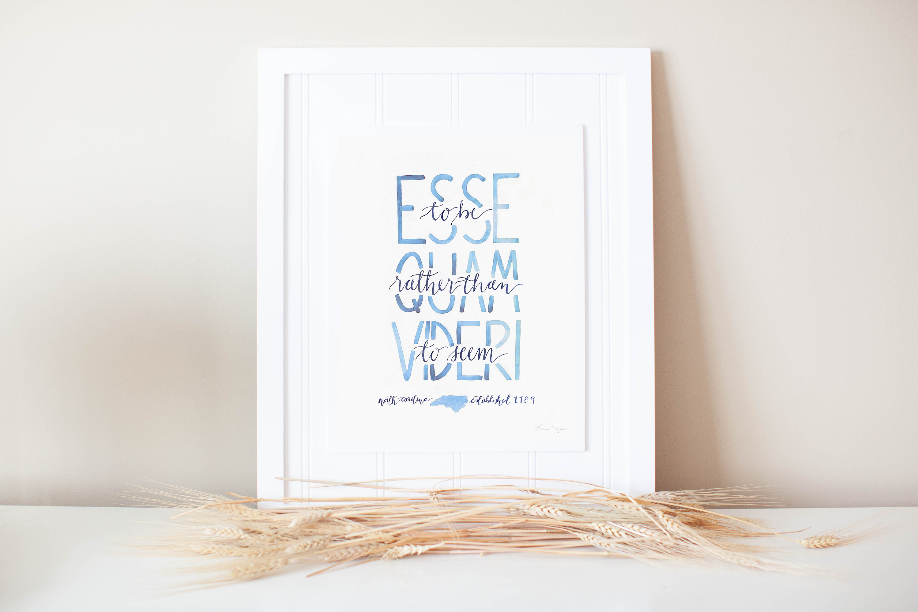 Printable North Carolina State Motto Art in UNC Tar Heel Colors ...
