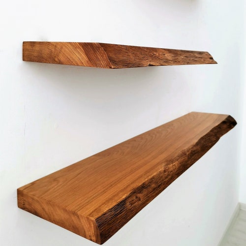 Floating Solid Wood Wall Shelf Made of Oak Wood - Etsy