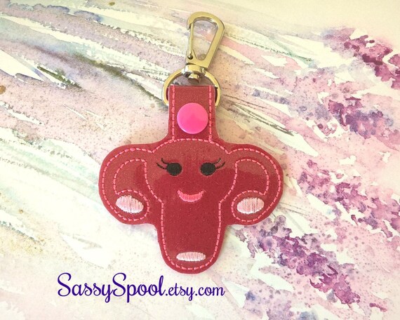 Happy Uterus Cuterus ITH Snap Tab 4x4 Embroidery Design Kawaii | Etsy