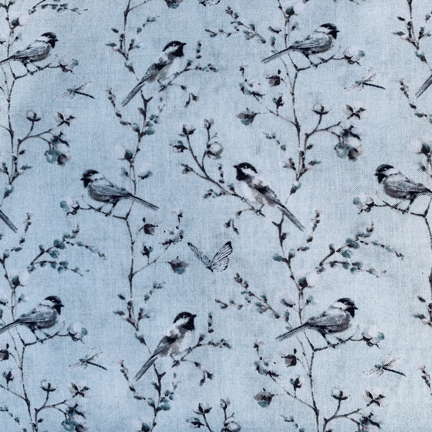 Bird Fabric A Country Weekend Lisa Audit Seaglass Birds and Butterflies ...