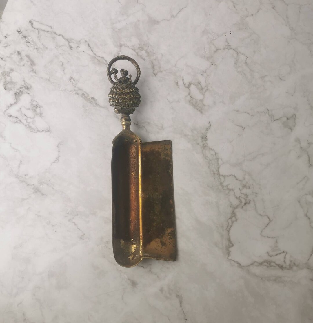 Vintage Aged Solid Brass Victorian Summer Lady Crumb Dust Tray ...