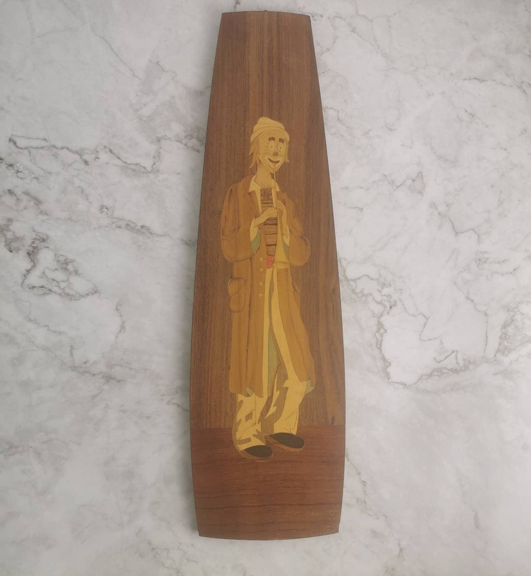 Vintage Clown Wooden Wall Hanging Panel, Clown Art, Happy Clown Art ...
