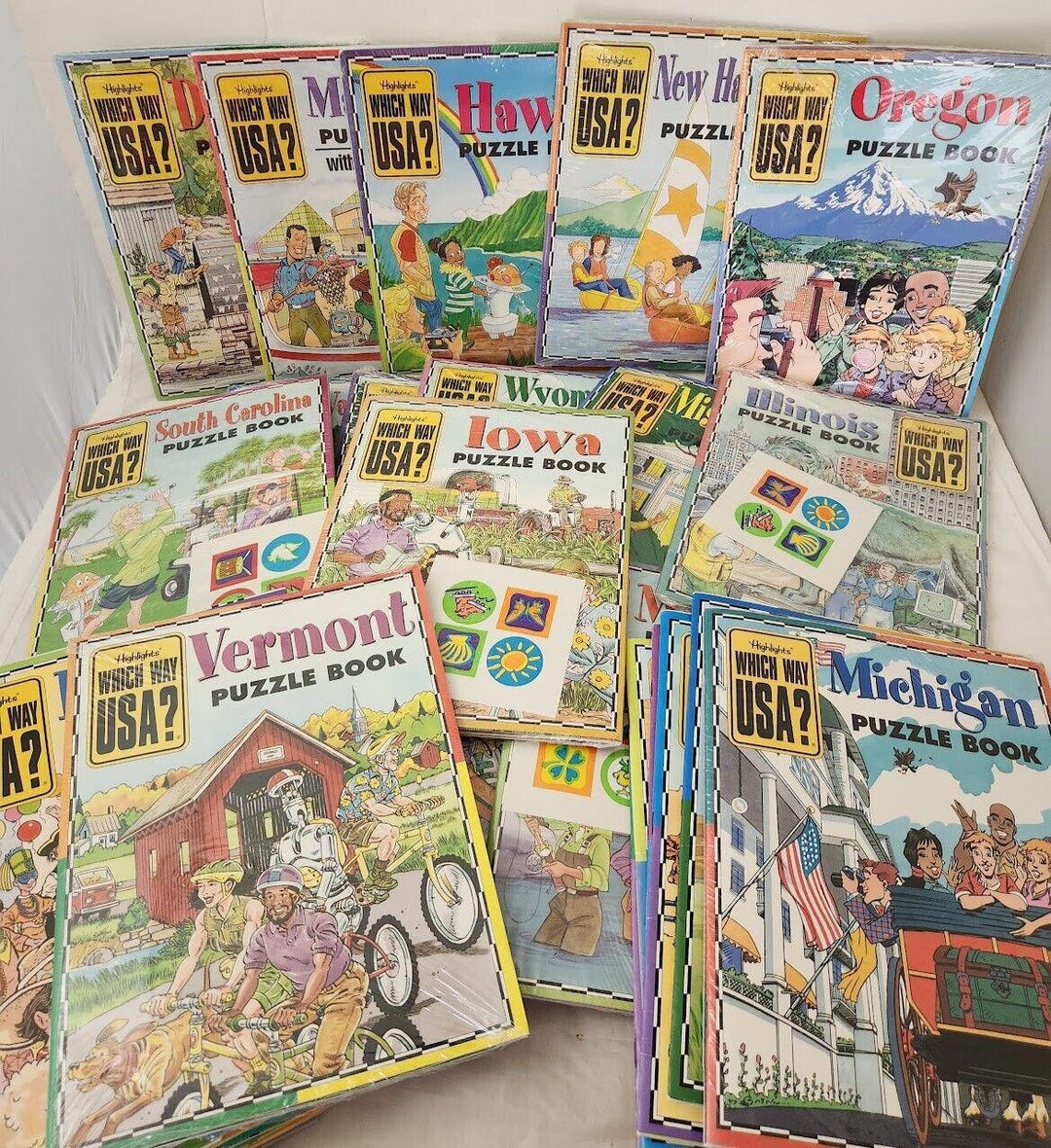 Lot 49 Highlights Which Way USA States Puzzle Magazine Homeschool W ...