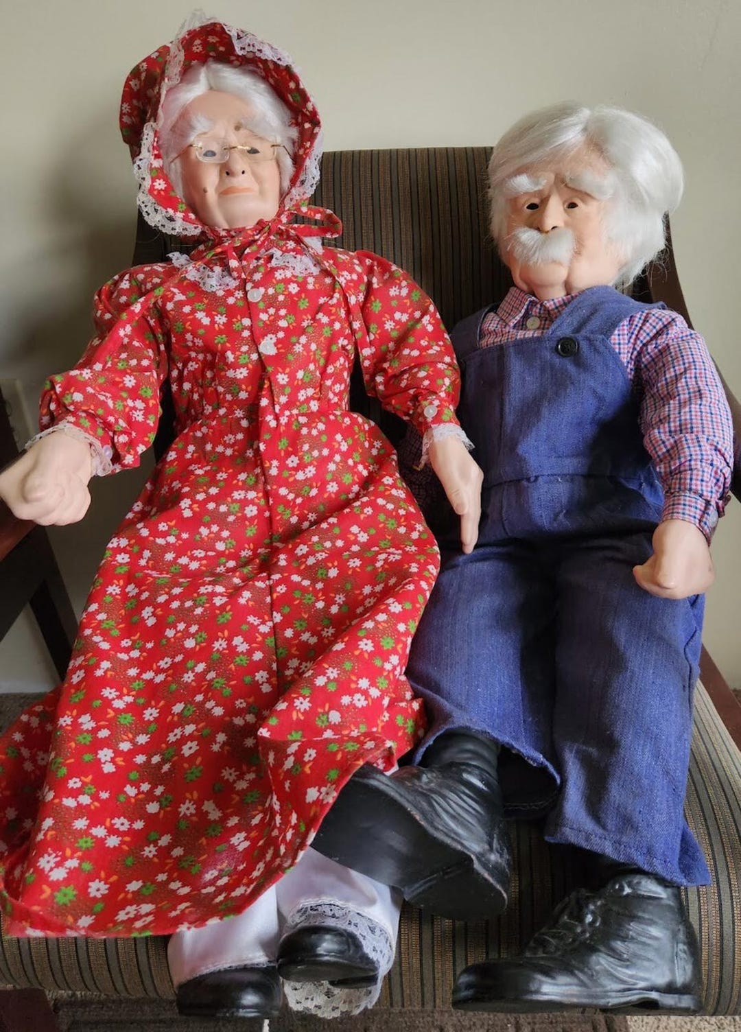Vintage Set Grandma Alicia Grandpa Tom Porcelain Dolls 28" William ...