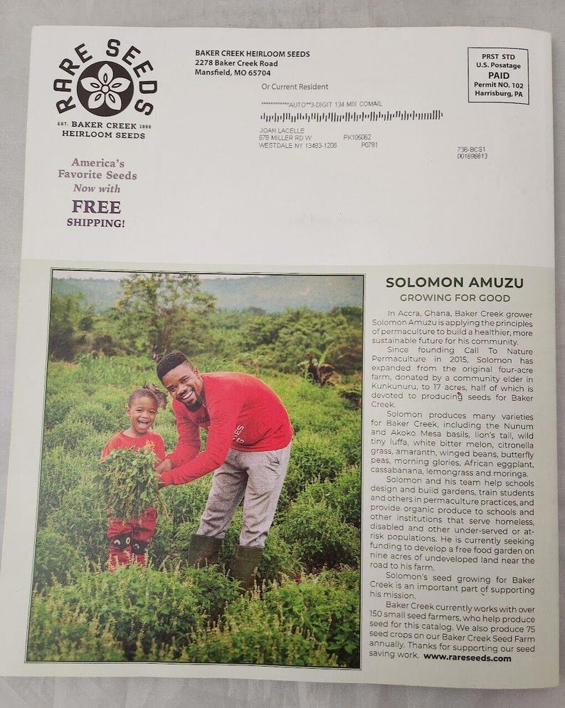Baker Creek Heirloom Seeds Non GMO Annual Rare Seed Catalog 2022 ...