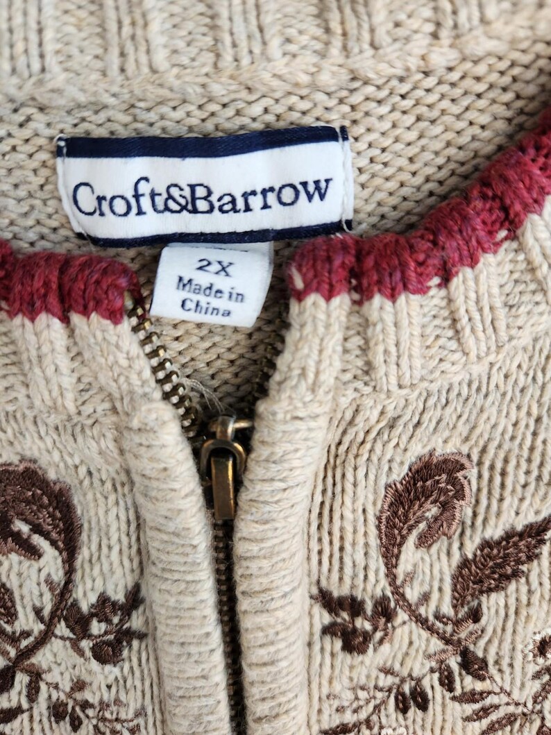Croft & Barrow Womens Embroidered Cardinal Birds Cardigan Sweater ...