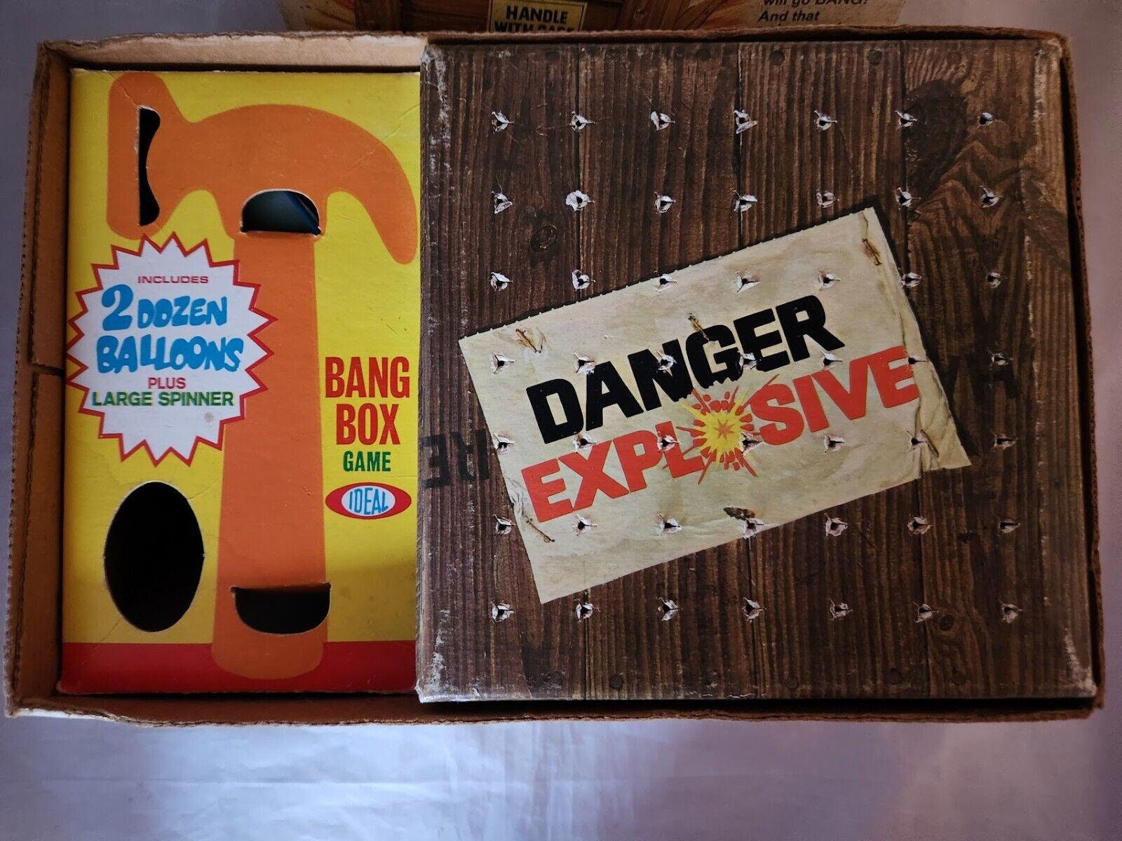 VINTAGE 1969 Bang Box Game Ideal Children's Hammer Nail Balloon Party ...