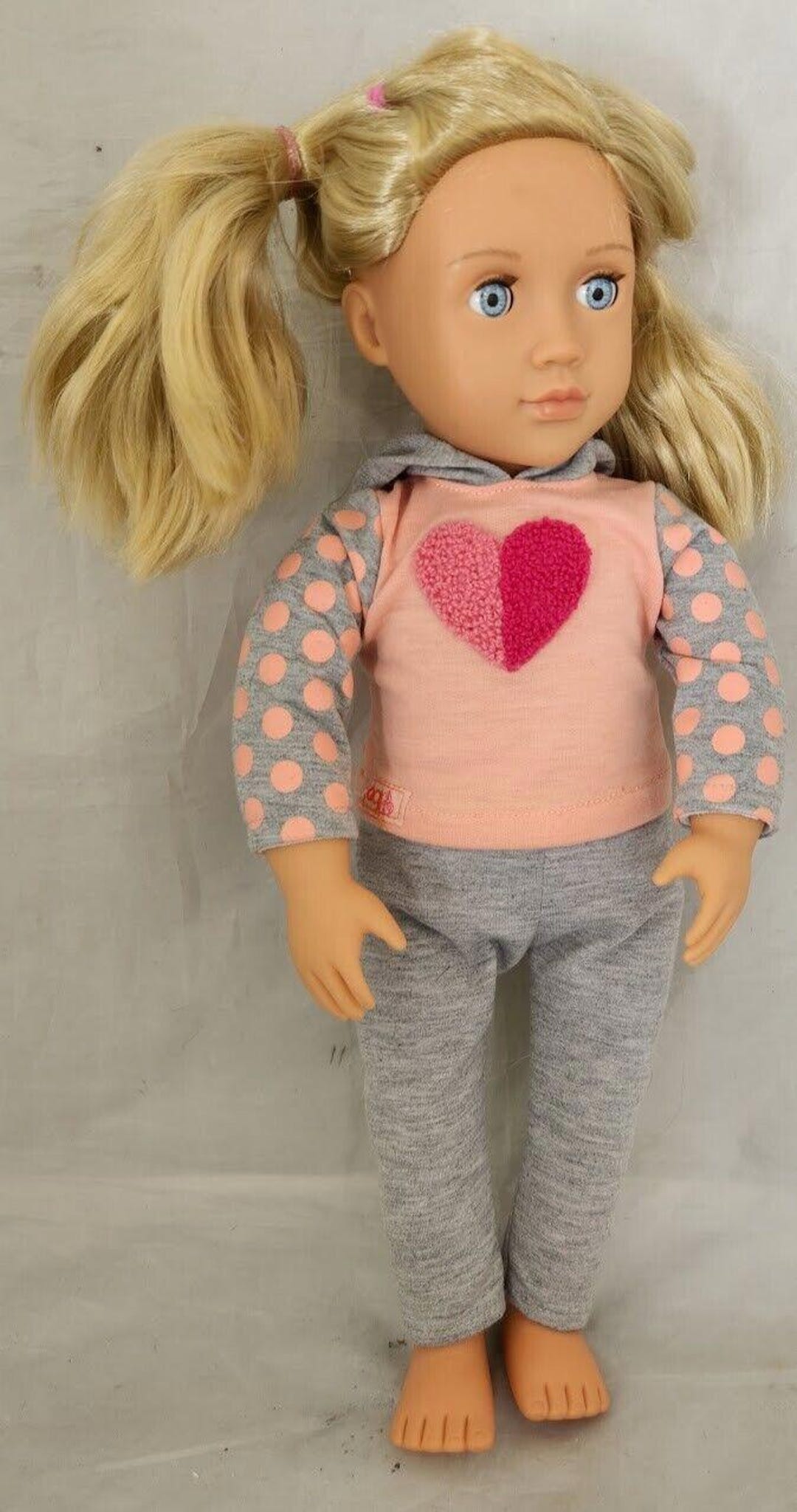 18" Our Generation Martha Doll Blonde Hair Blue Eyes Orig Outfit Heart Hoodie - Etsy