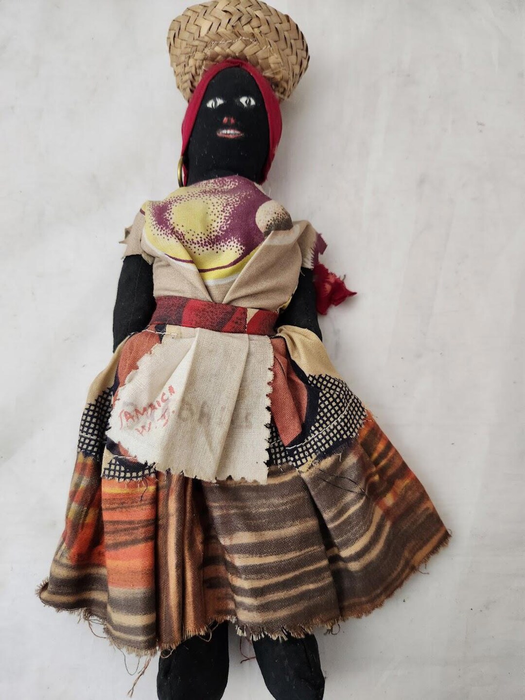 VTG Jamaican Souvenir 12 Cloth Rag Doll Primitive Handmade Folk Ethnic ...