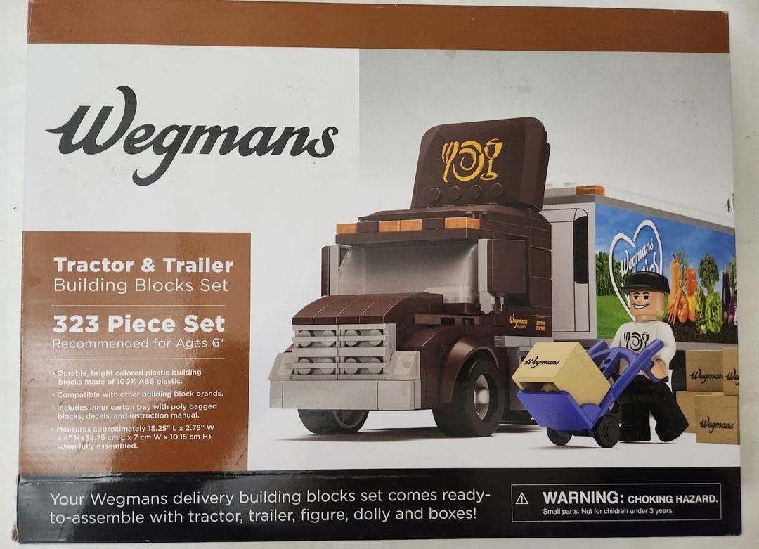 Wegmans Truck Tractor Trailer Building Block Set First Gear Toys Lego ...