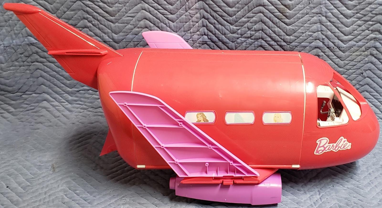 Barbie Doll Jet Airplane Toy Glam Purple Pink Mattel 1999 31" Pilot ...